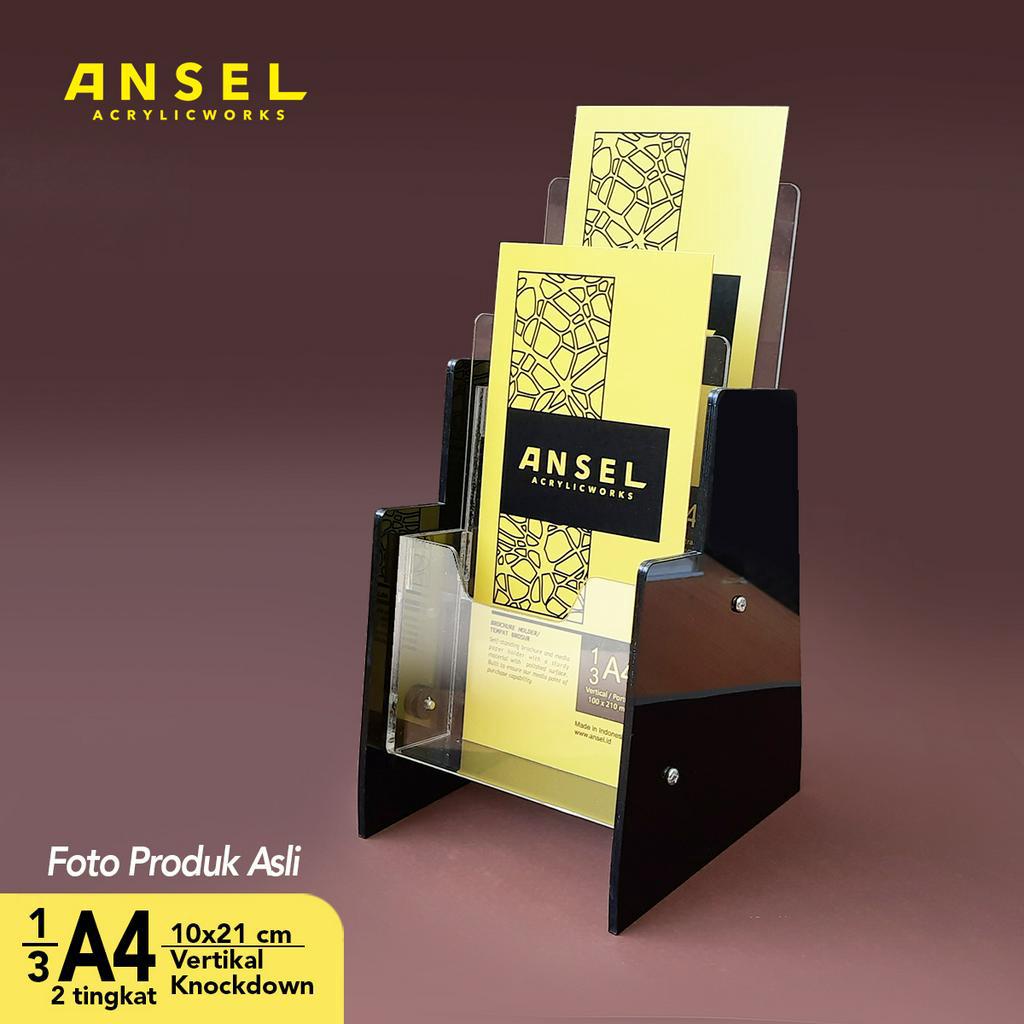 Jual ANSEL Tempat Brosur Akrilik /Acrylic Flyer Holder - 1/3 A4 -Tipe C ...