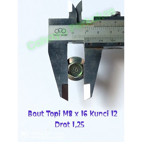 Jual AQ Baut Topi Hex Flange Bolt M8 x 16 Kunci 12 Original Motor Mobil | Shopee Indonesia