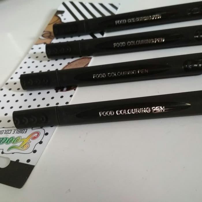 Jual edible pen BLACK spidol food set 2 eat able pen eadible pen pulpen ...