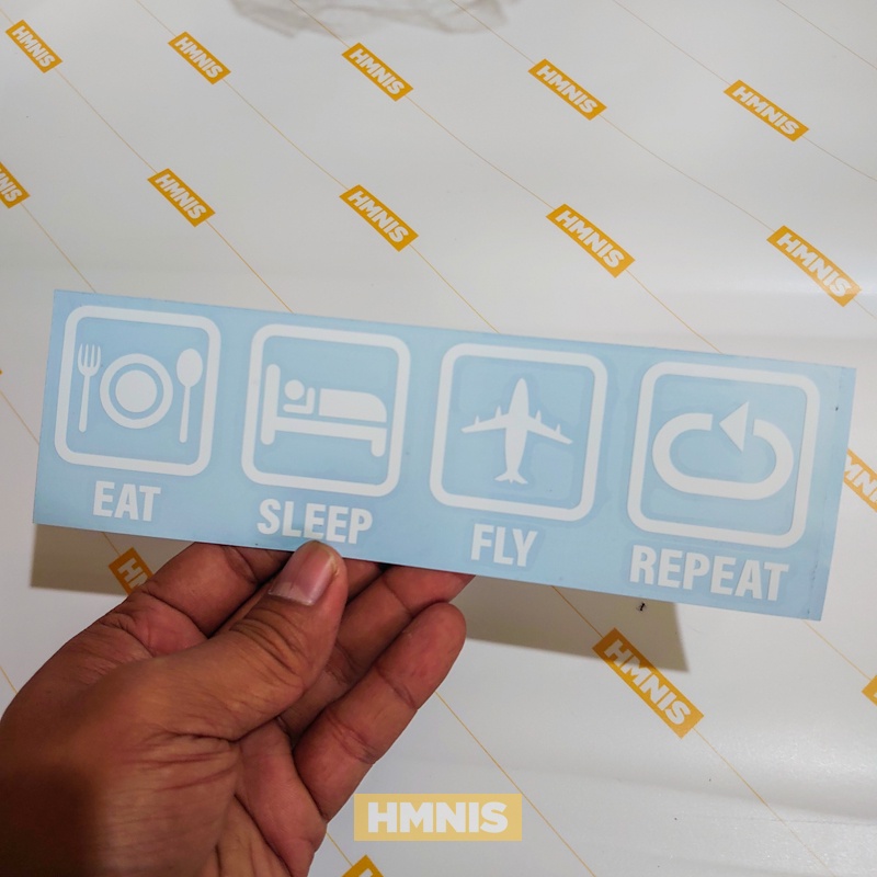 Jual Sticker Eat Sleep Fly Repeat Outline, Sticker Aviation, Sticker ...