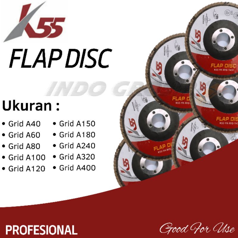 Jual K55 Mata Gerinda Amplas 4 Inch Flap Disc Grade A40 A60 A80 A100 ...