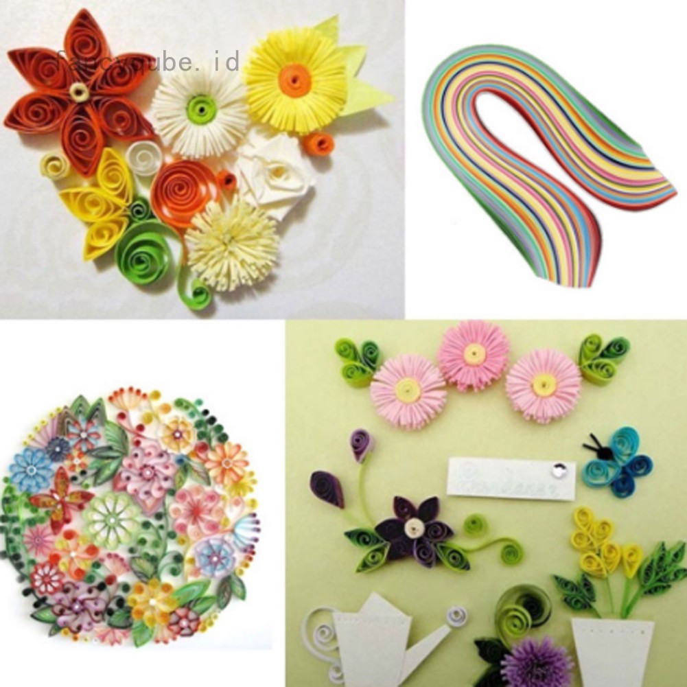 Jual Kertas Quilling Origami Beraneka Macam Warna Ukuran 1772 Lebar 7mm ...