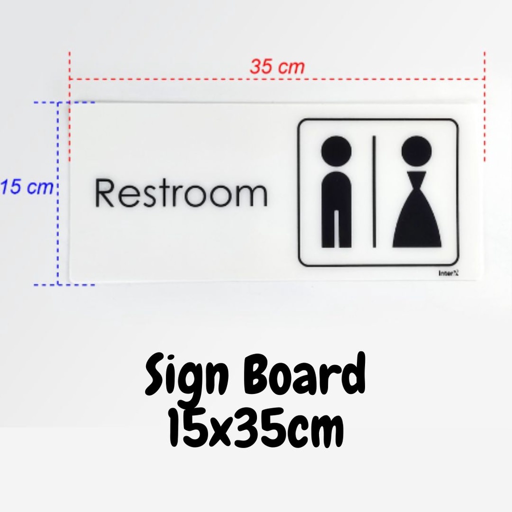 Jual Sign Board / Papan Tanda Restroom Inter-x Ukuran 15 x 35 cm ...