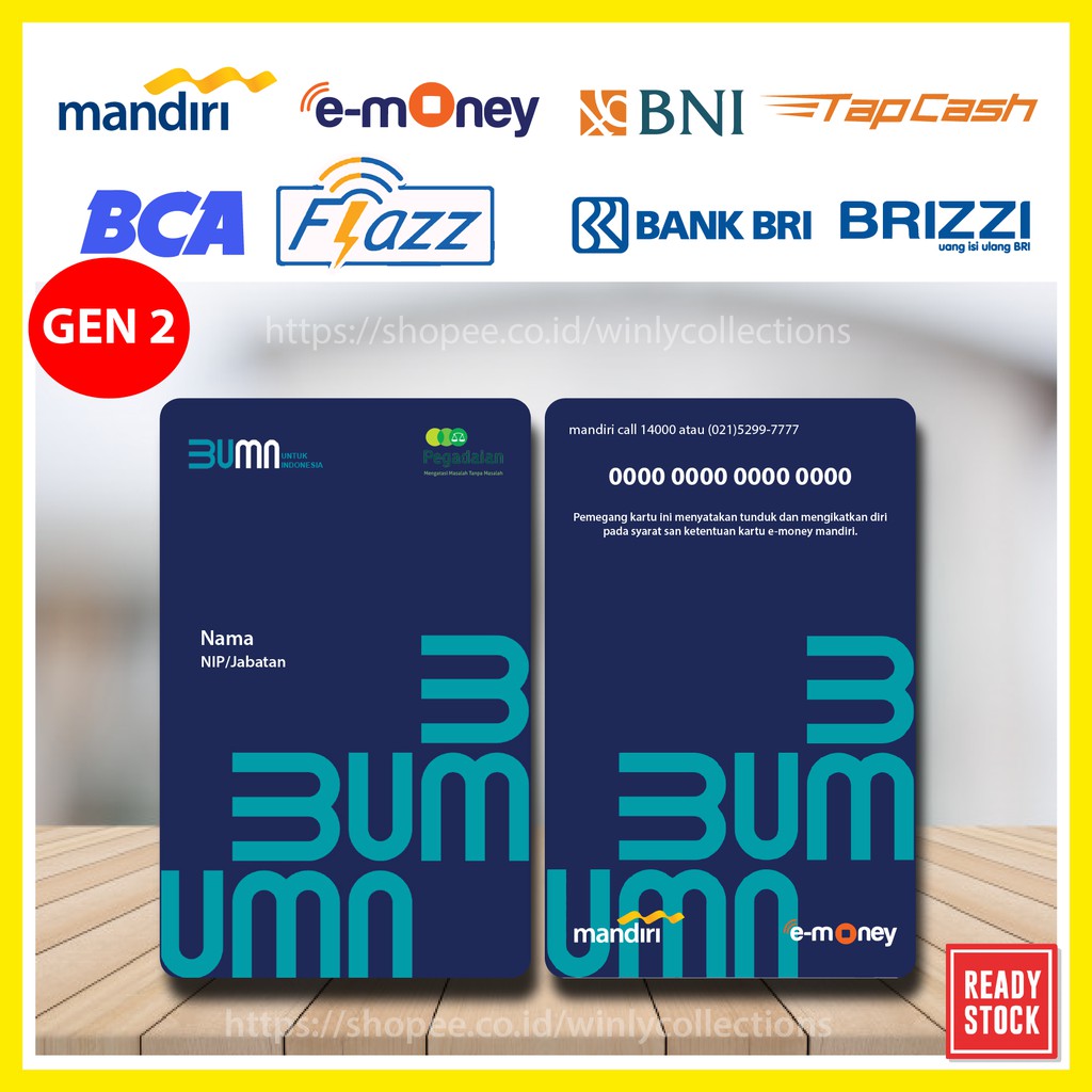 Jual KARTU E MONEY E TOLL NEW ID CARD PEGADAIAN EMONEY MANDIRI BNI ...