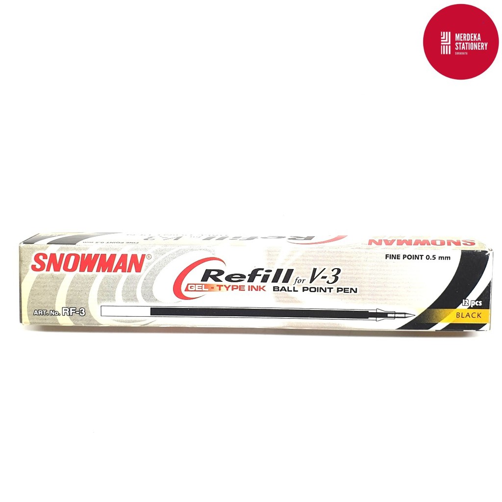 Jual (ISI 12)Refill/Isi/Tinta Pulpen/Bolpen/Ballpoint Snowman V3/V-3 ...