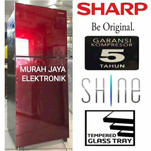 Jual Kulkas Sharp 2 pintu kulkas 2 pintu lemari es 2 pintu SJ 246XG Shine glass door ( khusus ...
