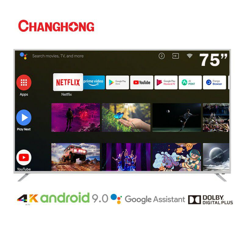 Jual LED TV CHANGHONG DIGITAL SMART ANDROID 4K UHD U75H9 75 INCH ...