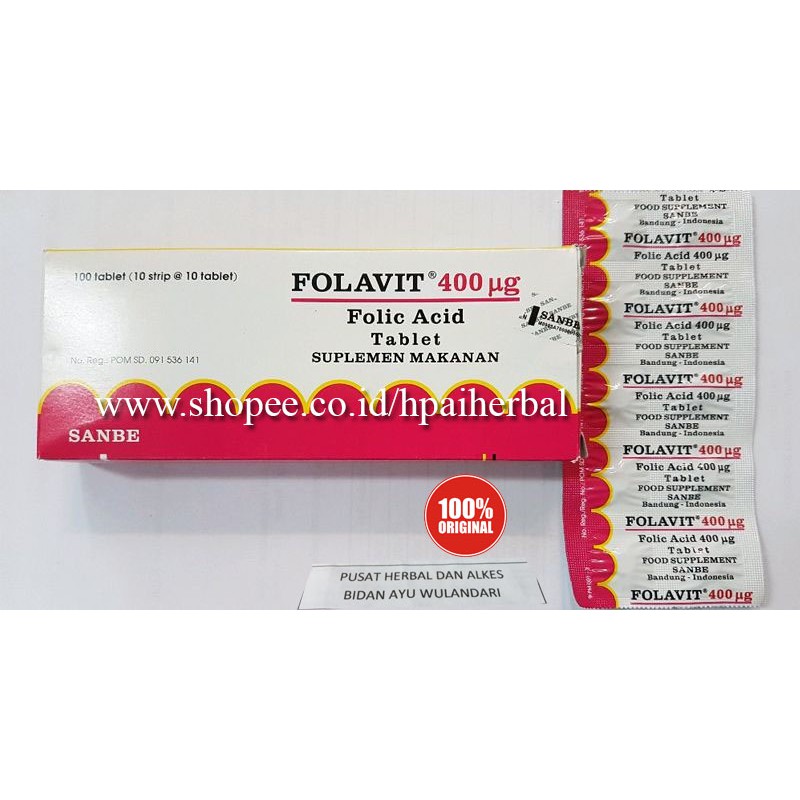 Jual FOLAVIT 400 MG ISI 10 TABLET ORIGINAL PRODUK TEREGISTRASI POM ...