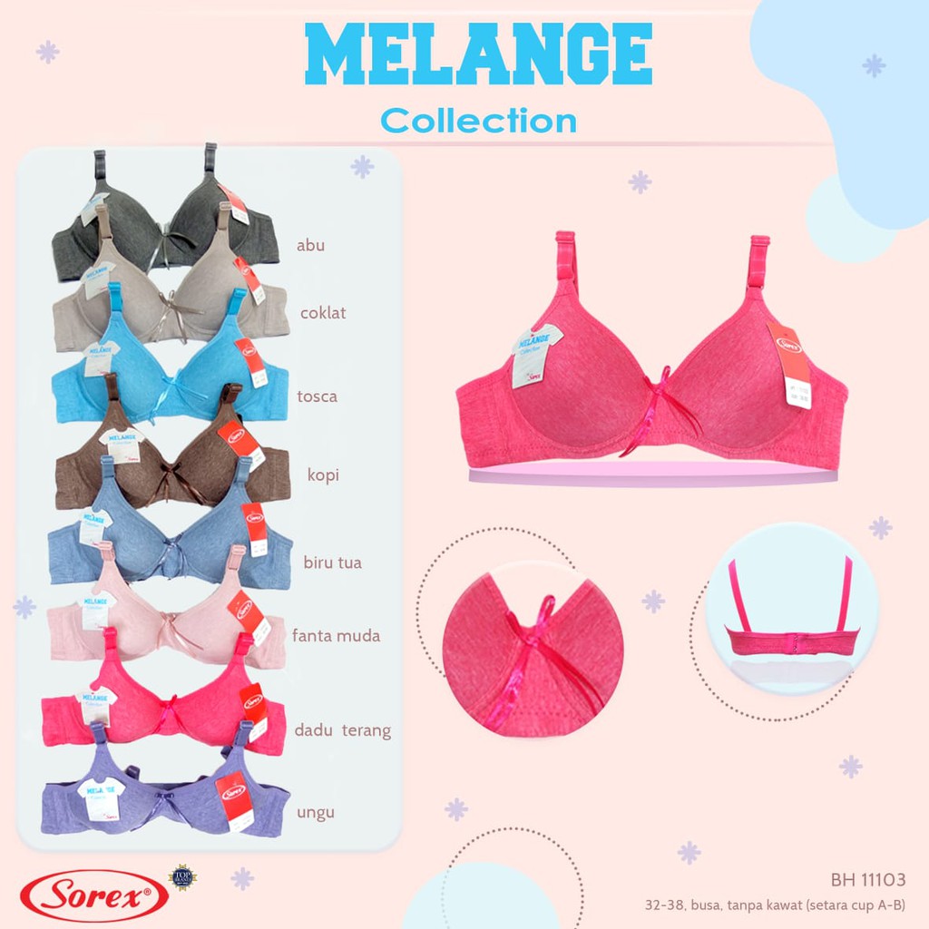Jual Bh Bra (REMAJA) Sorex 11103 Cup A (34-38) Kait 2 Melange | Busa ...