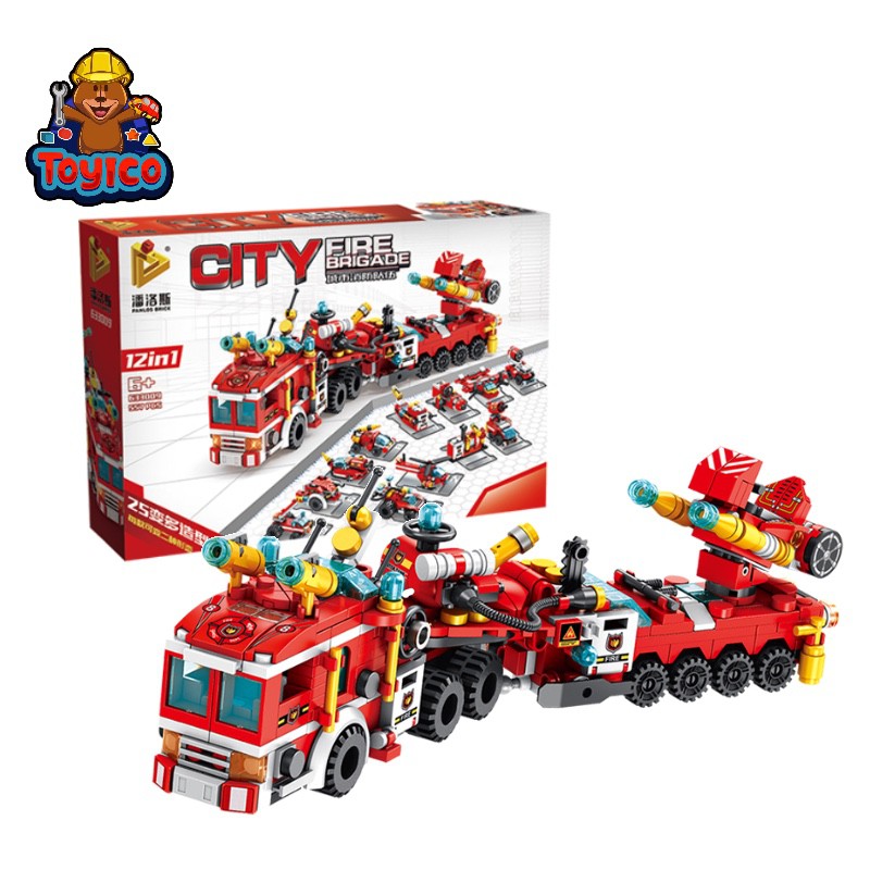 Jual [Toyico] Mainan Anak Blocks Set Balok Kreatif Fire Truck Castle ...