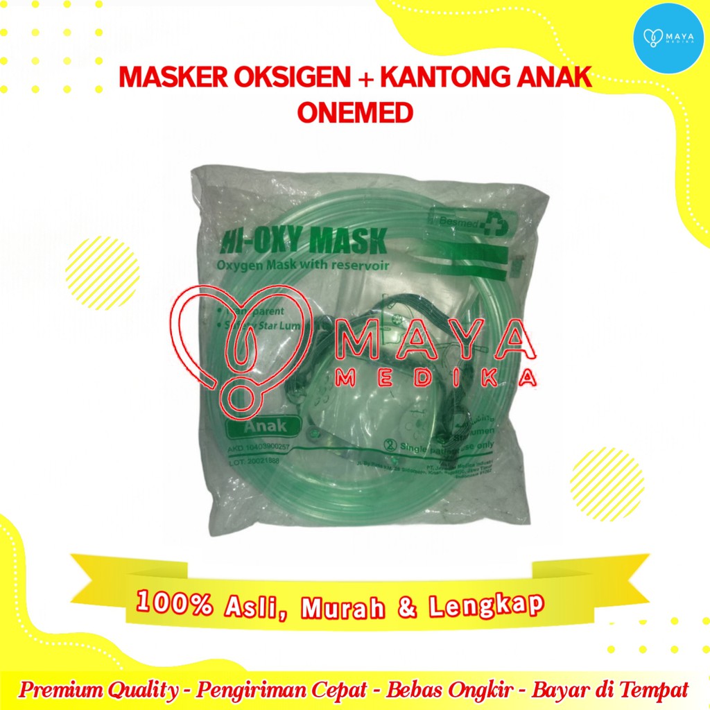 Jual Masker Oksigen Hi Oxygen Masker Anak + Kantong One Med | Shopee ...
