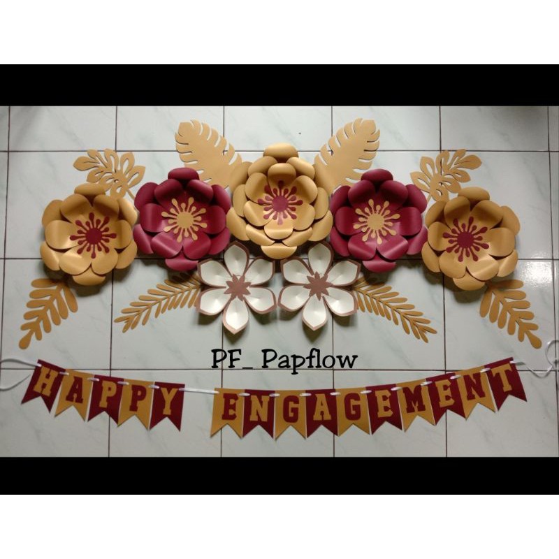 Jual PAPER FLOWER Engagement Murah/ Free Tulisan, BACKDROP / HIASAN ...