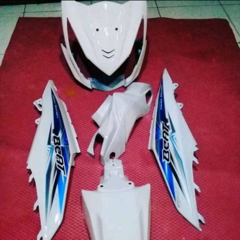 Jual fulset cover body halus honda beat fi beat f1 warna putih polos ...