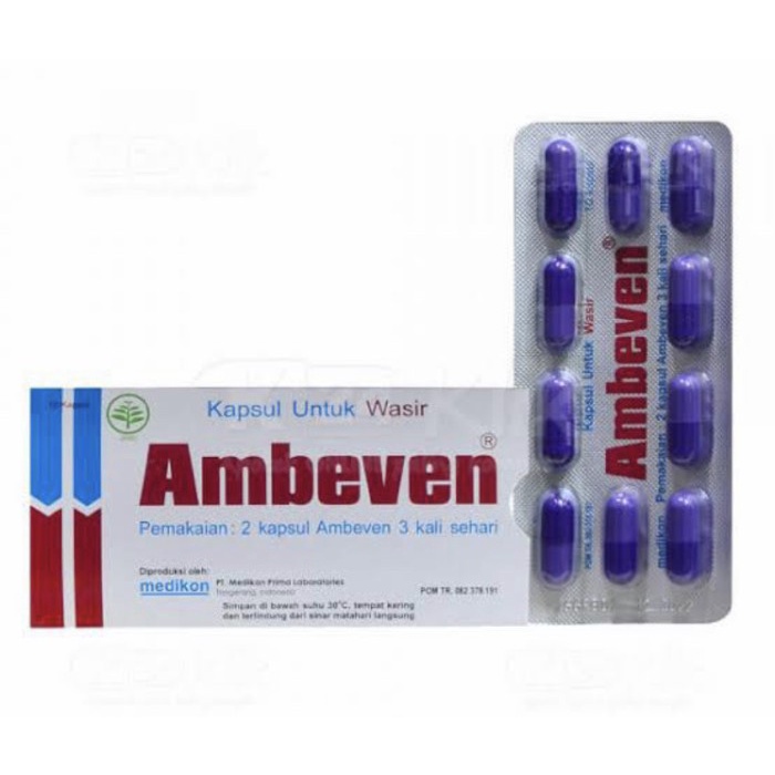 Jual AMBEVEN KAPSUL PER STRIP ISI 10 TABLET - OBAT WASIR KHASIAT JOSS !! | Shopee Indonesia