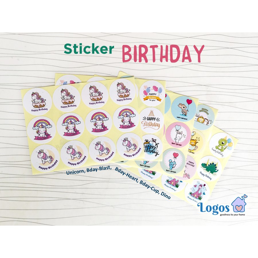 Jual Sticker Birthday Stiker Bulat Ulang Tahun Kado Bingkisan Hadiah ...