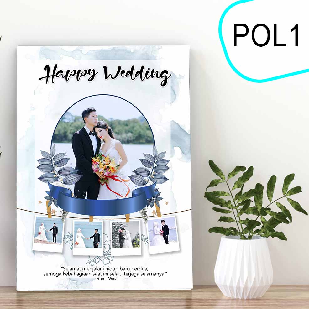 Jual cetak foto custom bingkai MDF 20x30 model polaroid laminasi glossy ...