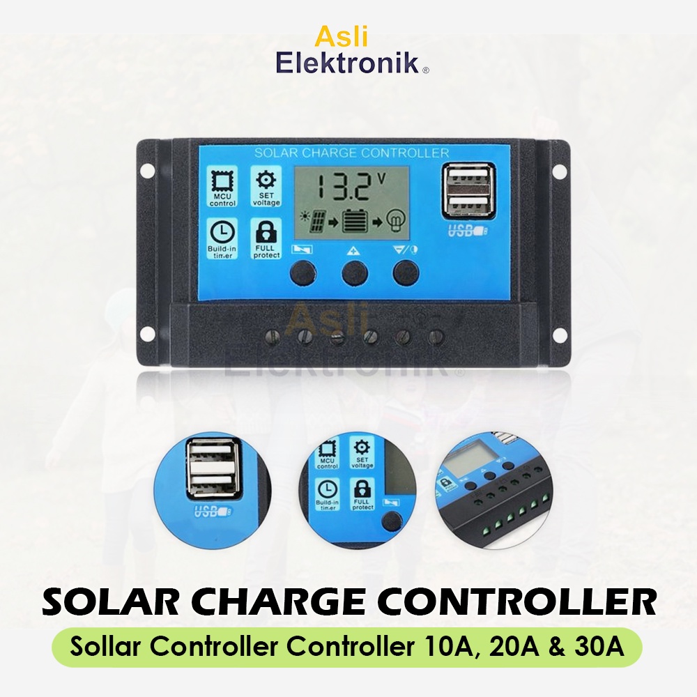 Jual Auto Solar Controllers For Home 10A /20A /30A LCD MPPT Solar Panel ...
