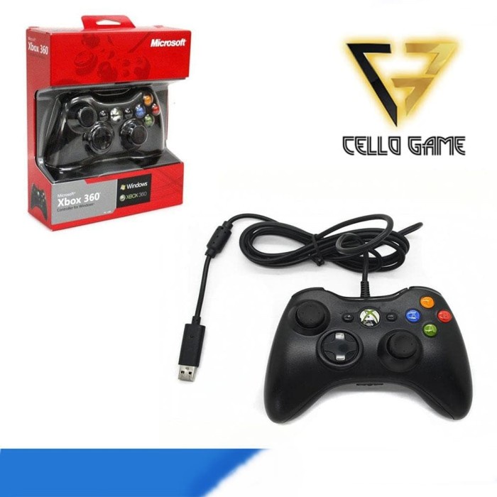 Jual STIK PC XBOX 360 KABEL WIRED MICROSOFT STICK /JOYSTIK /CONTROLER ...