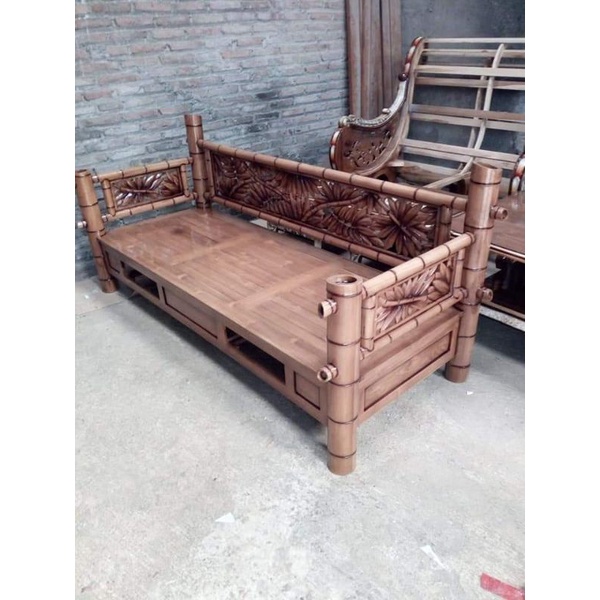 Jual Bale Bale Jati Motif Bambu / Kursi Taman / Kursi Teras / Kursi ...