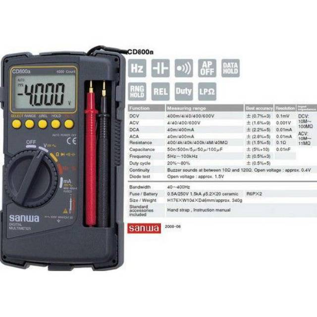 Jual SANWA CD800a digital multimeter | Shopee Indonesia