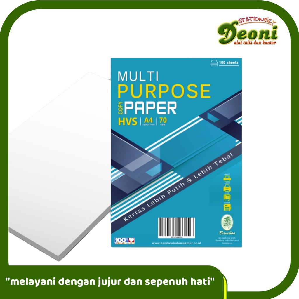 Jual BAMBOO Kertas A4 HVS 70 Gsm isi 100 Lembar | Shopee Indonesia