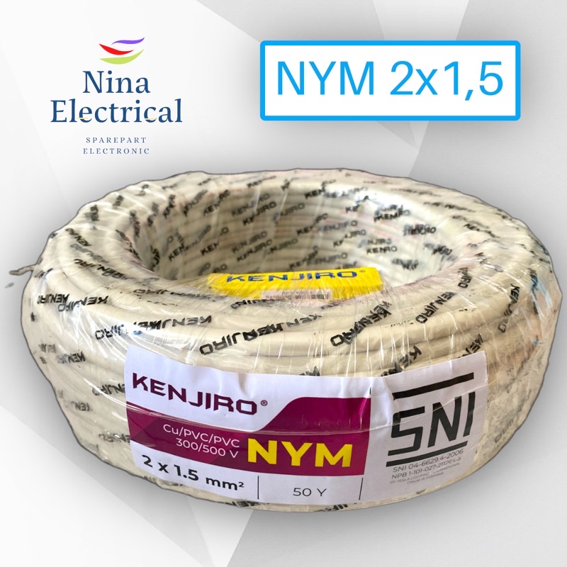 Jual KABEL NYM KENJIRO PER METER 2X1,5 NYM FULL TEMBAGA SNI | Shopee ...