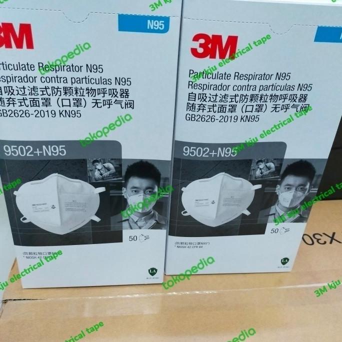 Jual 3M 9502+ Masker N95 Particulate Respirator - 1 Box (50 Masker ...