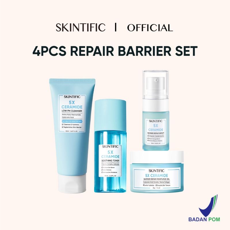 Jual Skintific Paket Bundle 4pcs Repair Barrier Glowing Hydrating Acne ...