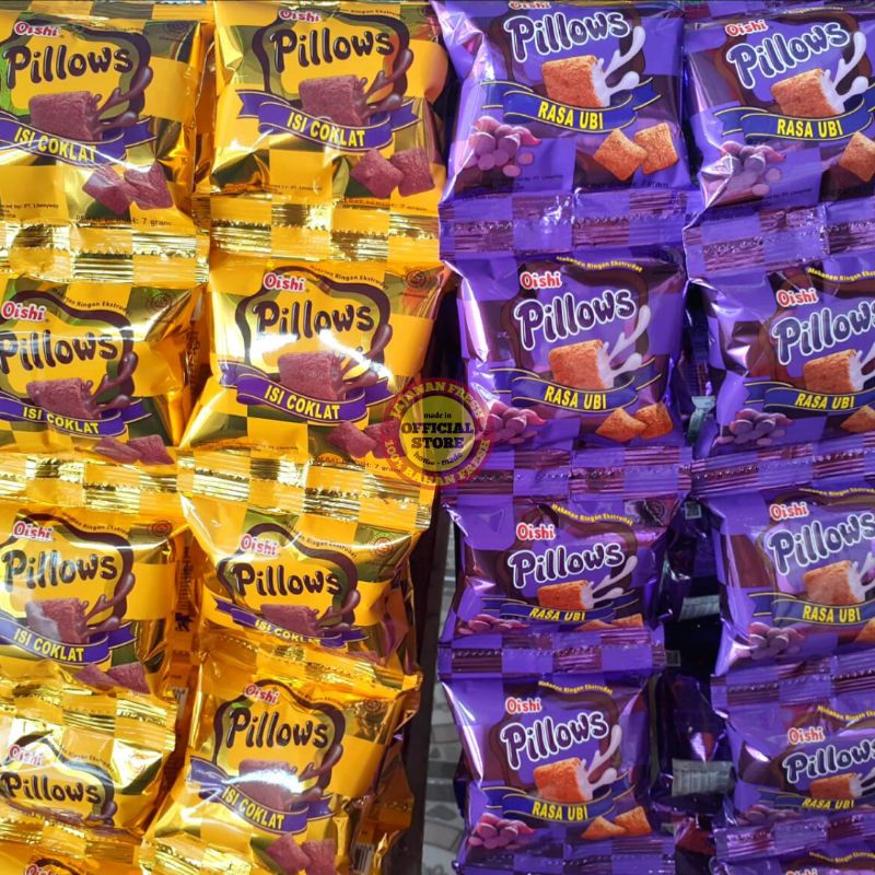 Jual Oishi Pillows snack 12gr (1 Renceng isi 10 pcs) ecer 1000 | Shopee ...