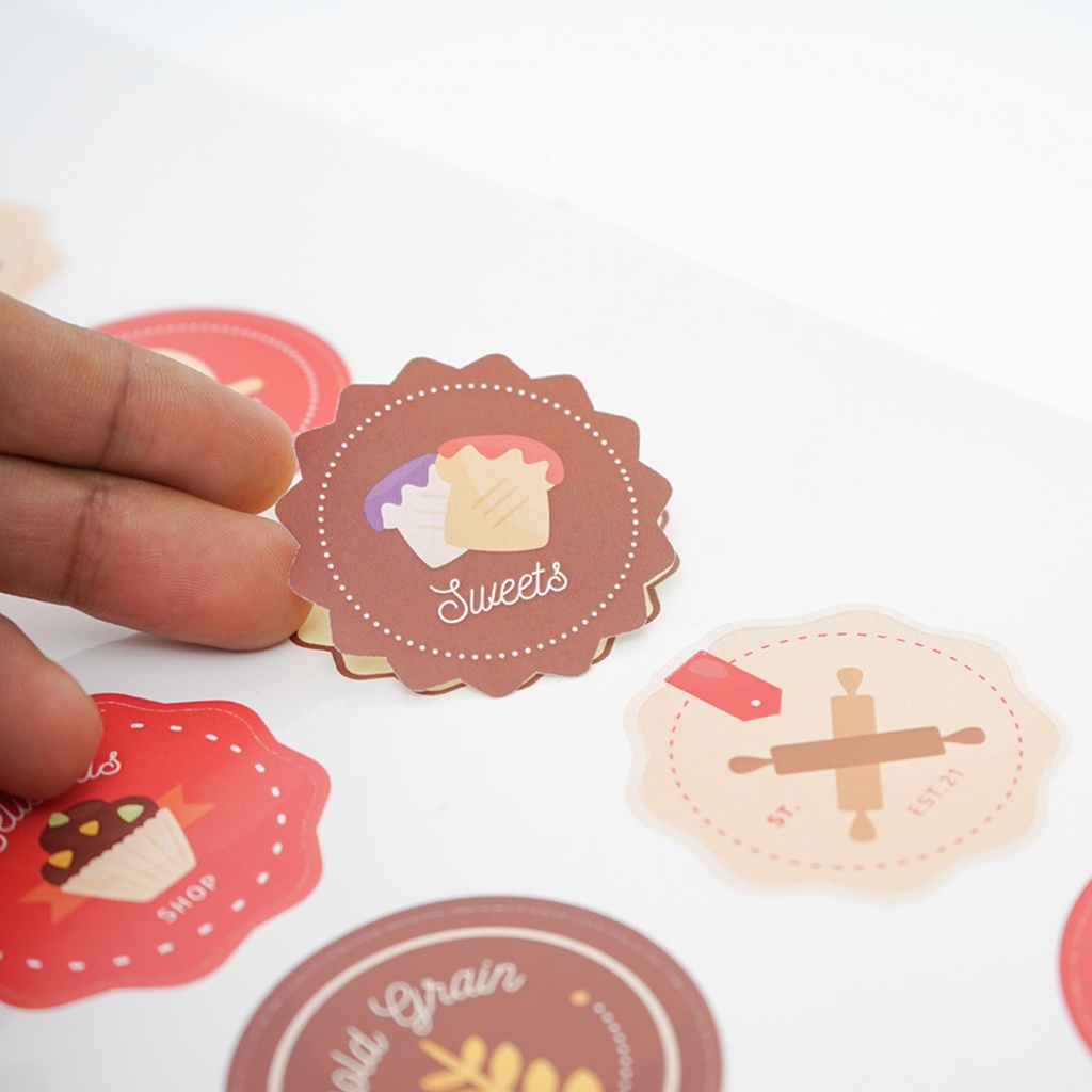 Jual Cetak Sticker Chromo bulat Label Kemasan Produk Makanan Ringan ...