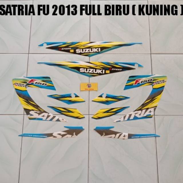 Jual Striping Satria FU 2013 Full Biru ( Kuning ) | Shopee Indonesia
