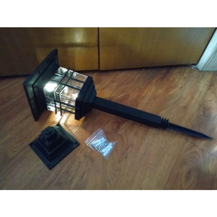 Jual Lampu hias pilar tancap taman 3 LED kaca solar panel cell tenaga ...