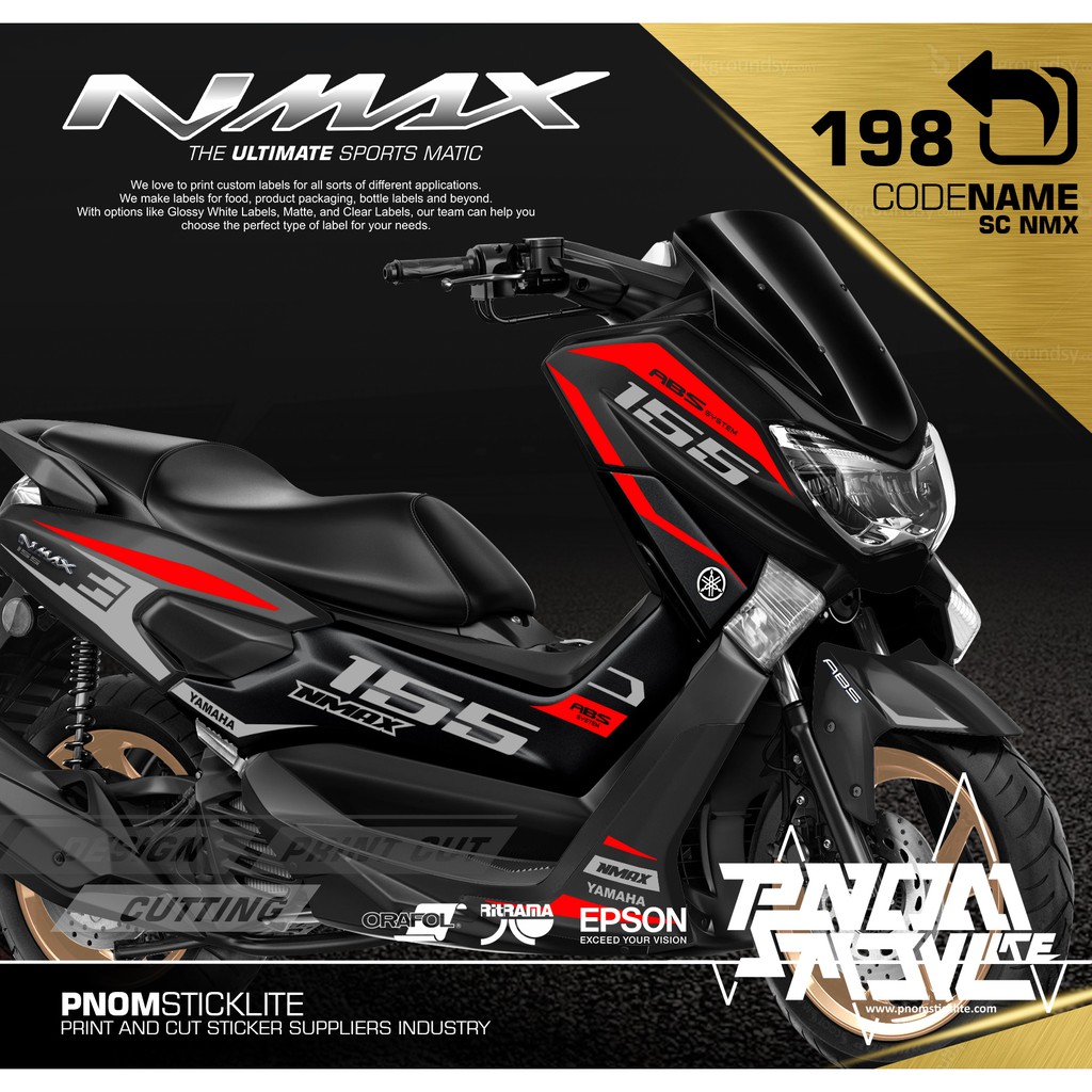 Jual Cutting Stiker Striping Nmax 2015 2016 2017 2018 2019 Pack 4 SC ...