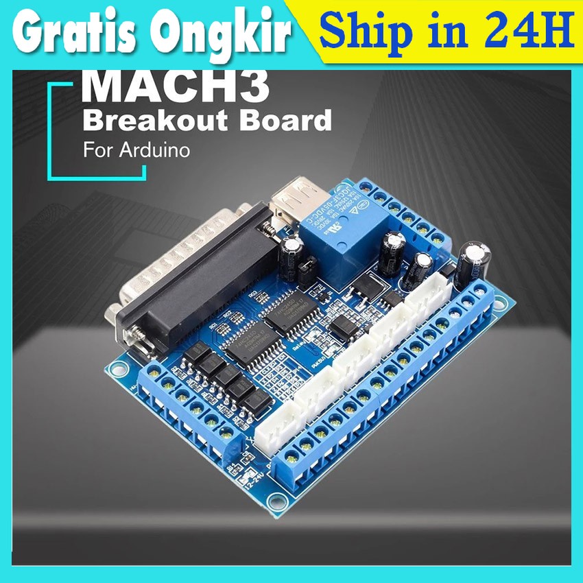 Jual MACH3 CNC 5 Axis Breakout Board Controller Interface USB Power ...