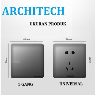 Jual Architech Infinity Grey A63 /Stop Kontak/ Sakelar Saklar Rumah Architech Infinity Gabungan ...
