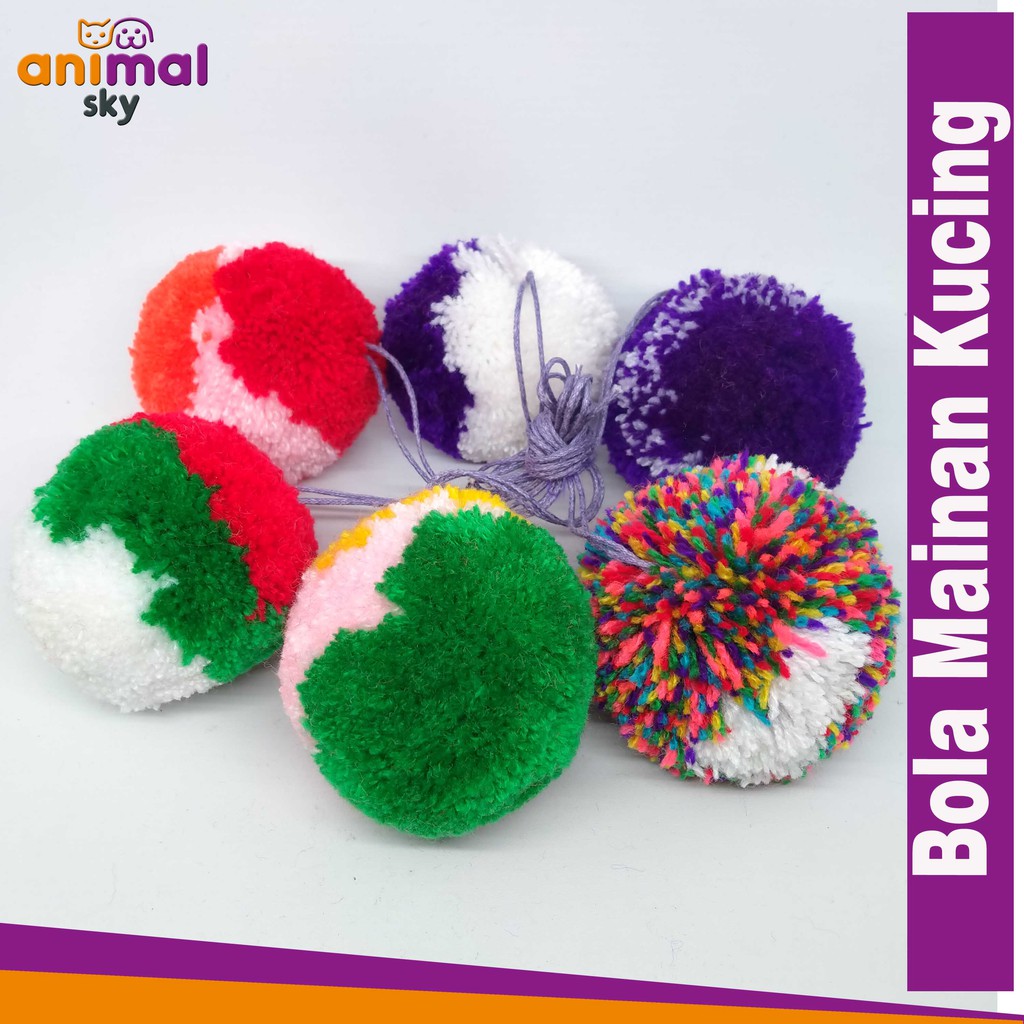 Jual Mainan Kucing / Mainan Kucing Bola / Bola Kucing / Bola Poni Warna ...