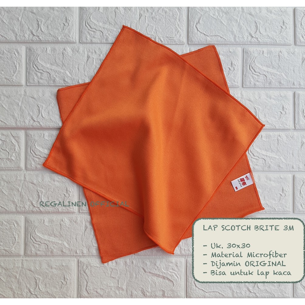 Jual PROMO Kain Lap Kaca Microfiber 3M Scotch Brite size Besar 30x30 ...