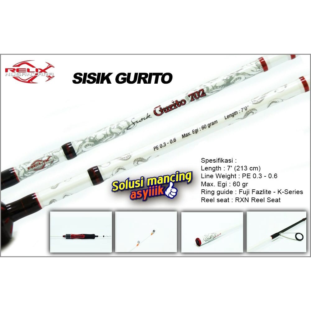 Jual Rod RELIX NUSANTARA SISIK GURITO 702 / 213cm (Line Test PE.0.3-0.6 ...