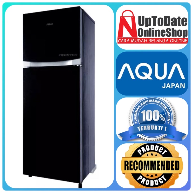 Jual KULKAS AQUA AQR-D275R AQR275 275R 2 PINTU INVERTER SYSTEM GLASS DOOR TURBO COOLING LEMARI ...