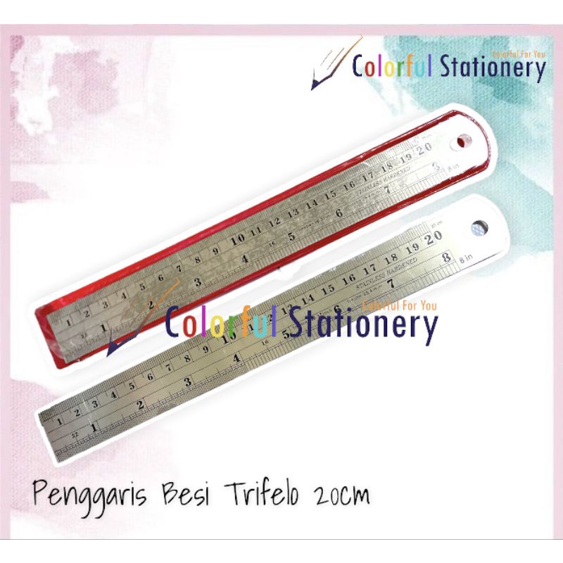 Jual Penggaris / Mistar Besi Trifelo 20 cm | Shopee Indonesia