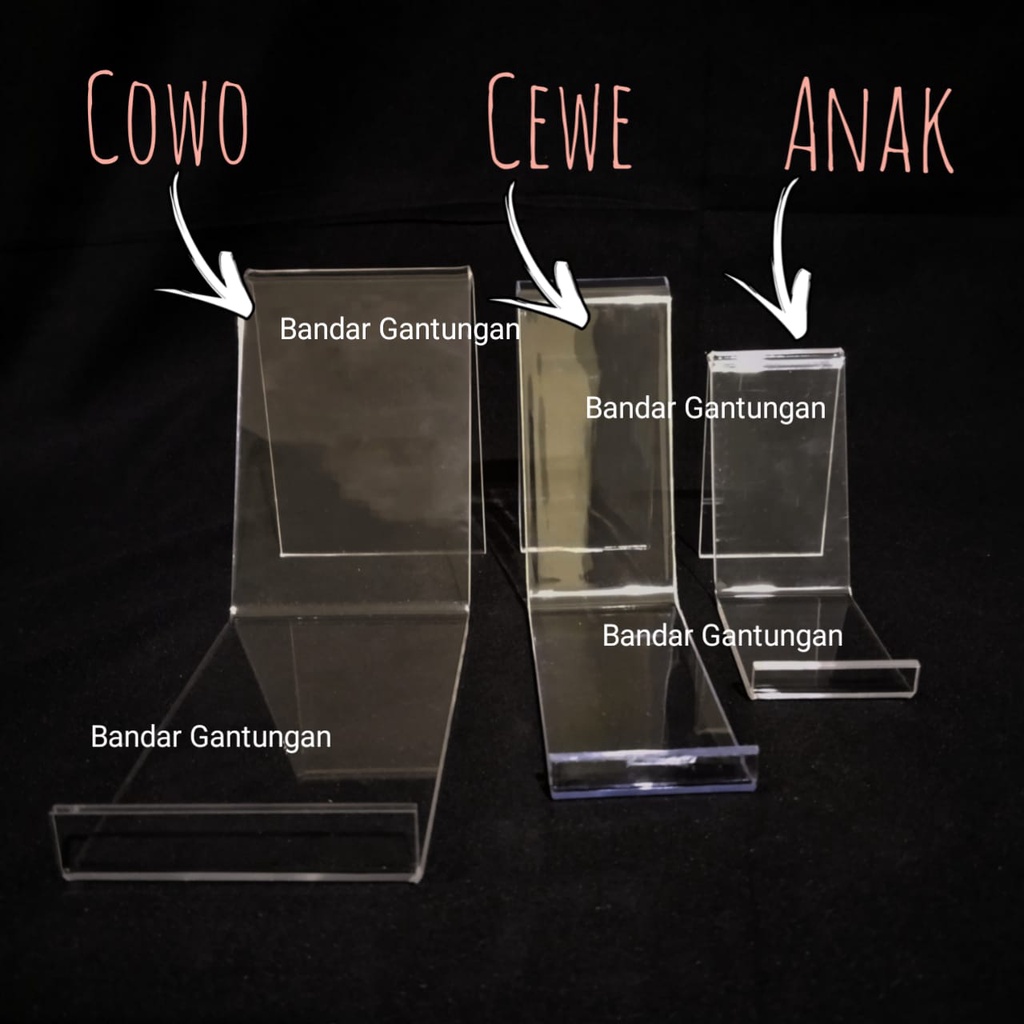 Jual Akrilik Sepatu Rata Bening Akrilik Sandal Display Sepatu Cewe Cowo ...