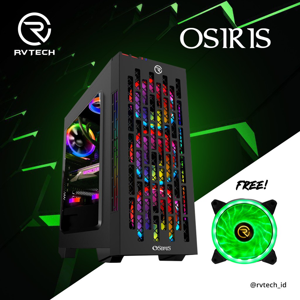 Jual CASING GAMING CPU OSIRIS RVTECH FREE FAN (NO PSU) | Shopee Indonesia