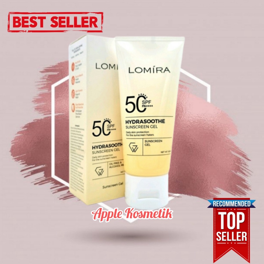 Jual LOMIRA Hydrasoothe Sunscreen Gel SPF 50 PA++ 50ml Bpom - Apple_Kosmetik | Shopee Indonesia