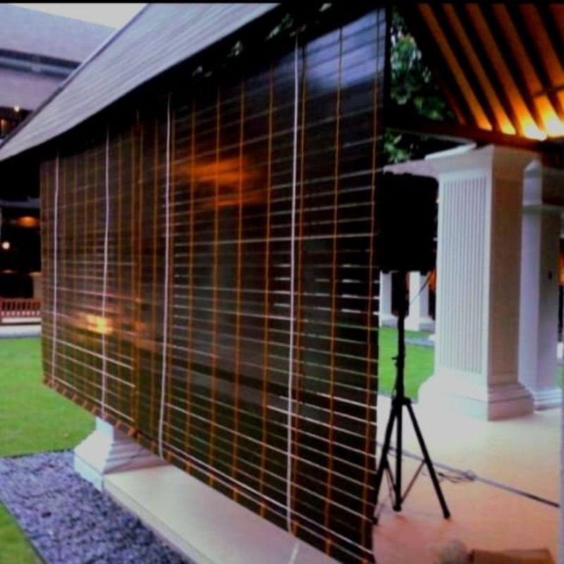 Jual Tirai Bambu hitam vernis size 2x2 meter | Shopee Indonesia