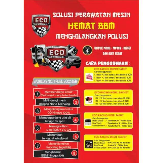 Jual Brosur Eco Racing A5 atau ukuran 15 x 21 cm Harga 250 lbr Rp.90. ...