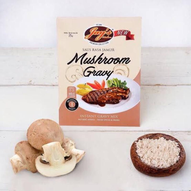 Jual Jays Instant Gravy Gravy Mushroom Gravy Saus Rasa Jamur 25g ...