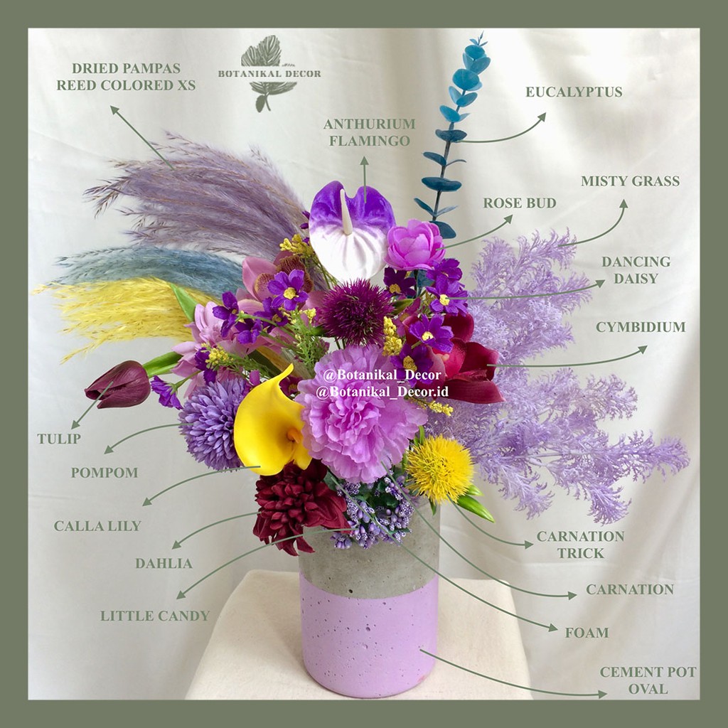 Jual Artificial Flower Bouquet Buket Pot Bunga Palsu Buatan Plastik ...