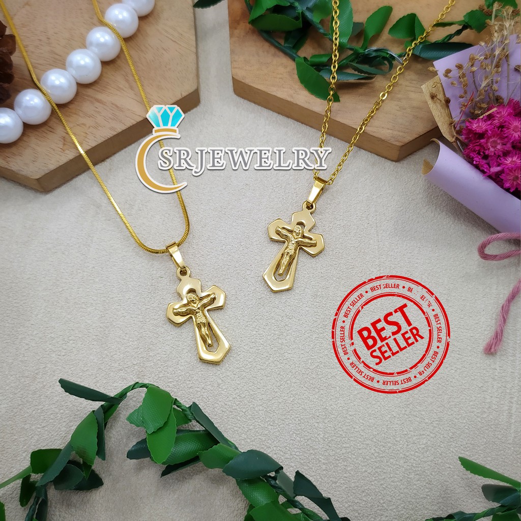 Jual Kalung Salib Emas Titanium Retro / Vintage Aksesoris Rohani Tidak ...