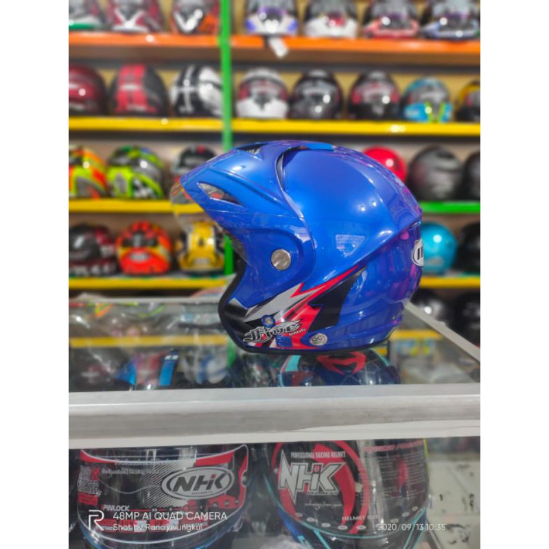 Jual HELM SNI MURAH BLUE PEPSI JP5 | Shopee Indonesia