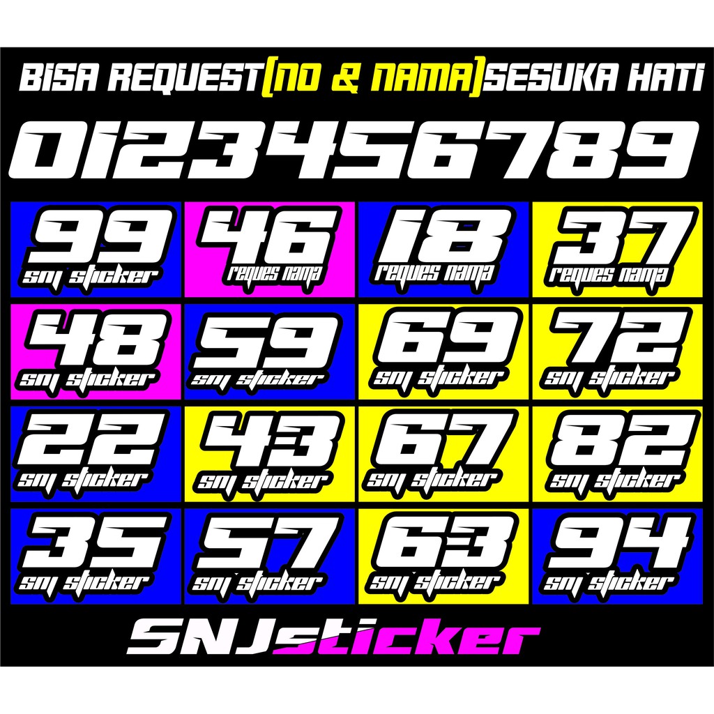 Jual REQUEST STICKER NO&NAMA BISA ( COD ) | Shopee Indonesia